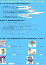 ESL - English Exercises: TALKING ABOUT THE FUTURE: WILL/GOING TO